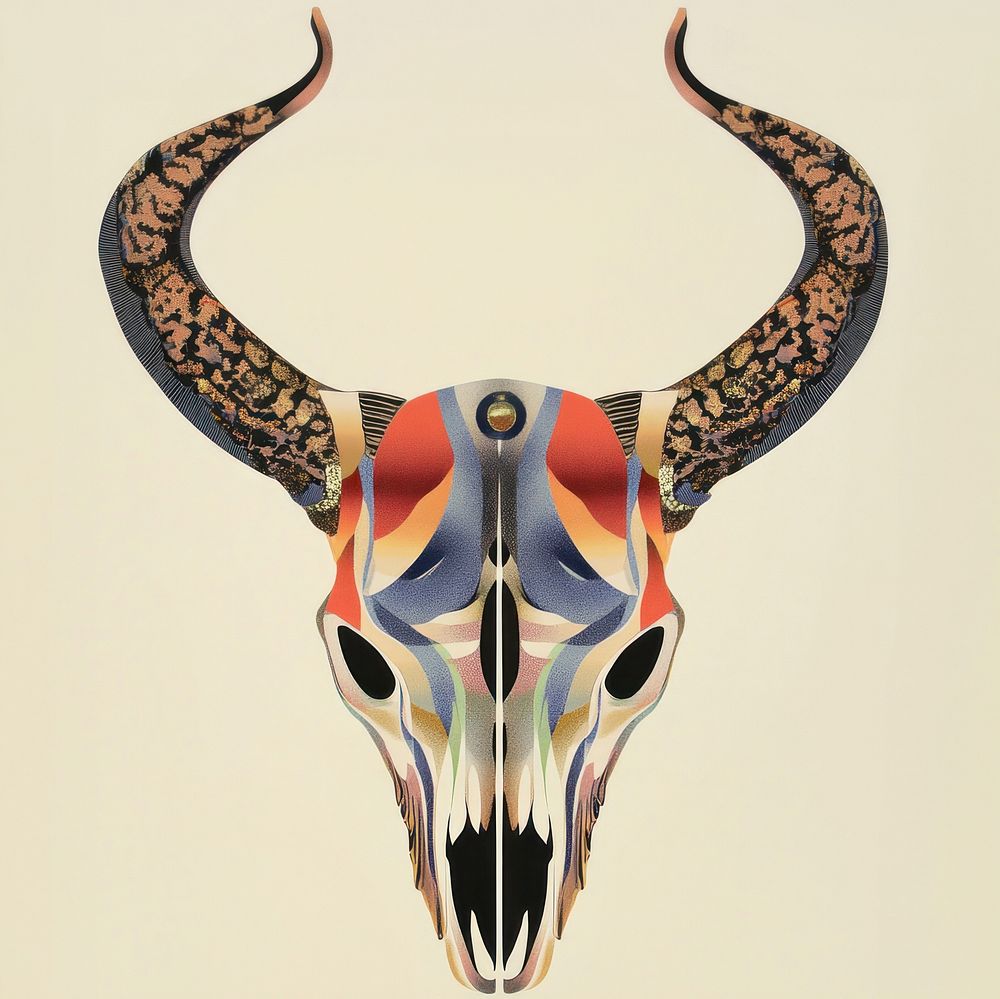 Animal skull illustration modern art. | Free Photo Illustration - rawpixel