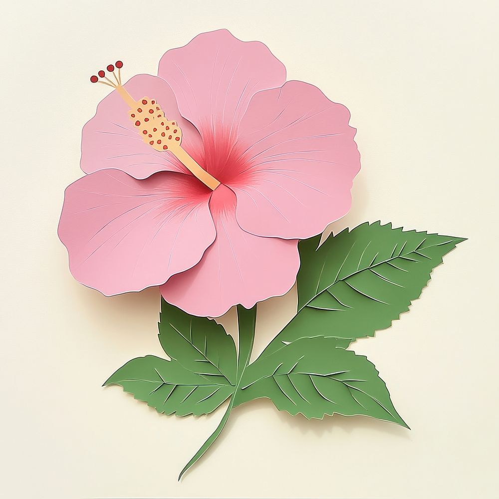 Hibicus flower illustration hibiscus paper. | Free Photo - rawpixel