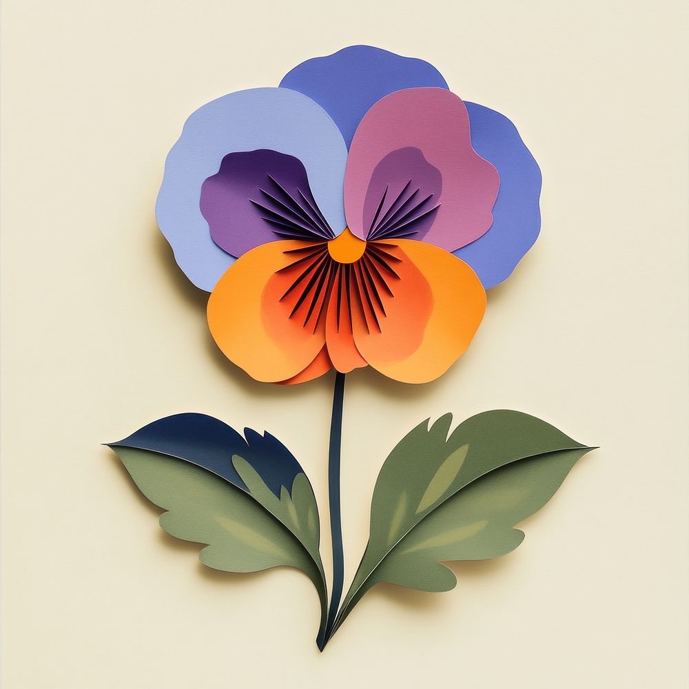 Pansy flower paper craft art. | Free Photo - rawpixel