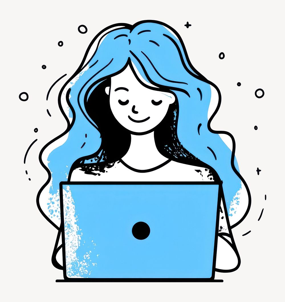 Laptop Using Cartoon Images | Free Photos, PNG Stickers, Wallpapers ...