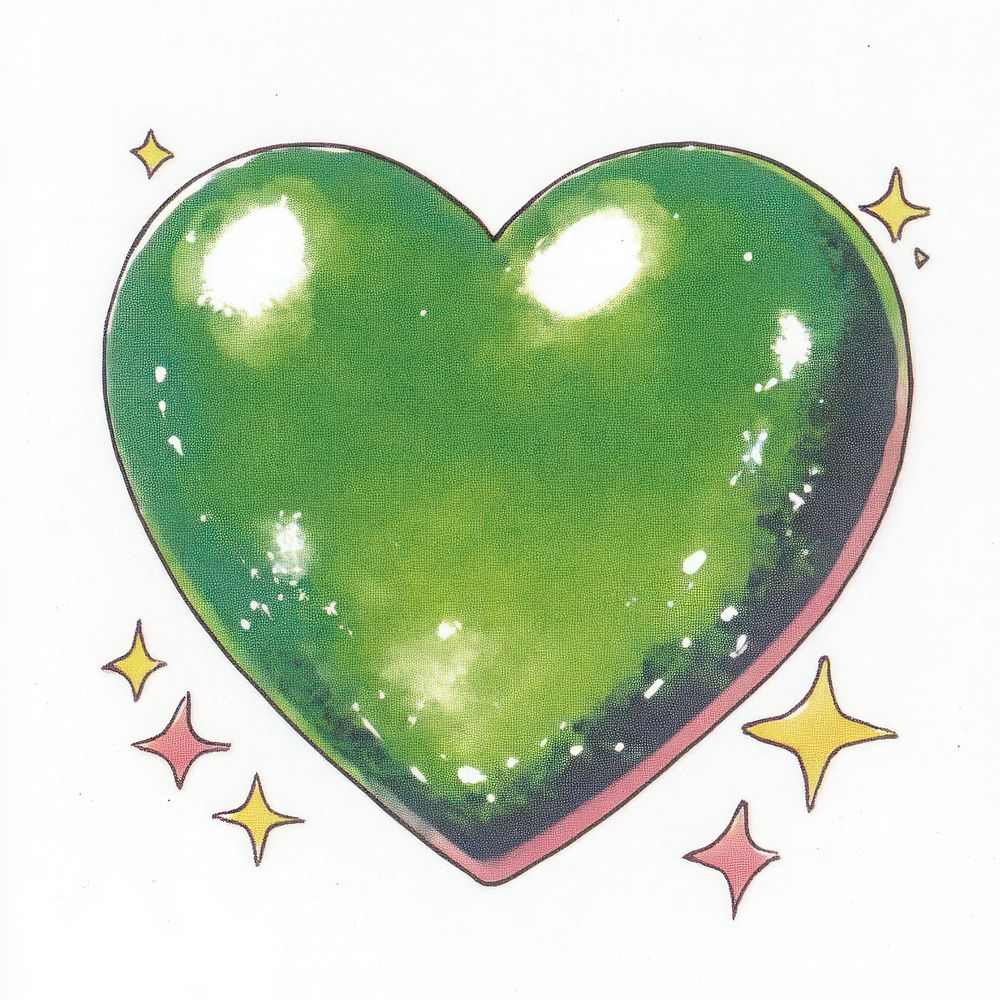 Green heart shape illustration sparkling | Free Photo Illustration ...