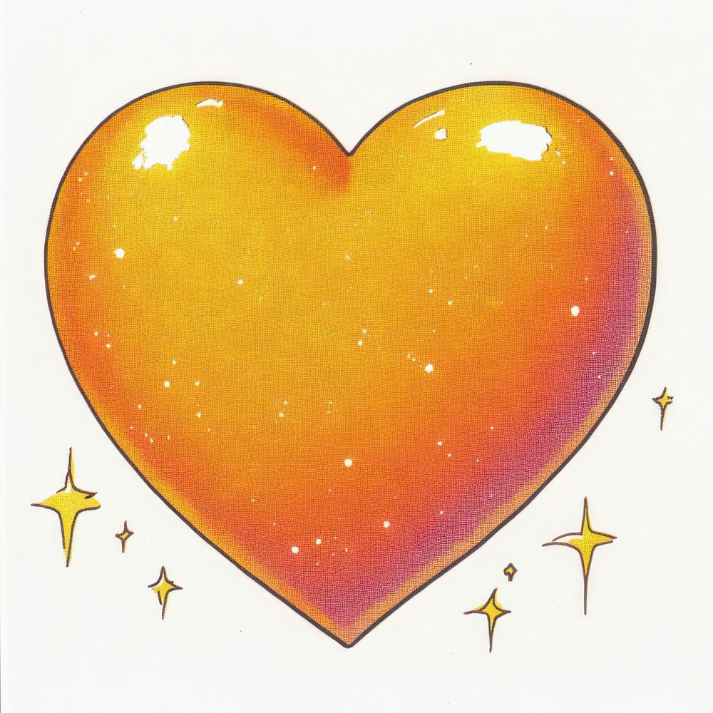 Orange heart shape illustration symbol | Free Photo Illustration - rawpixel