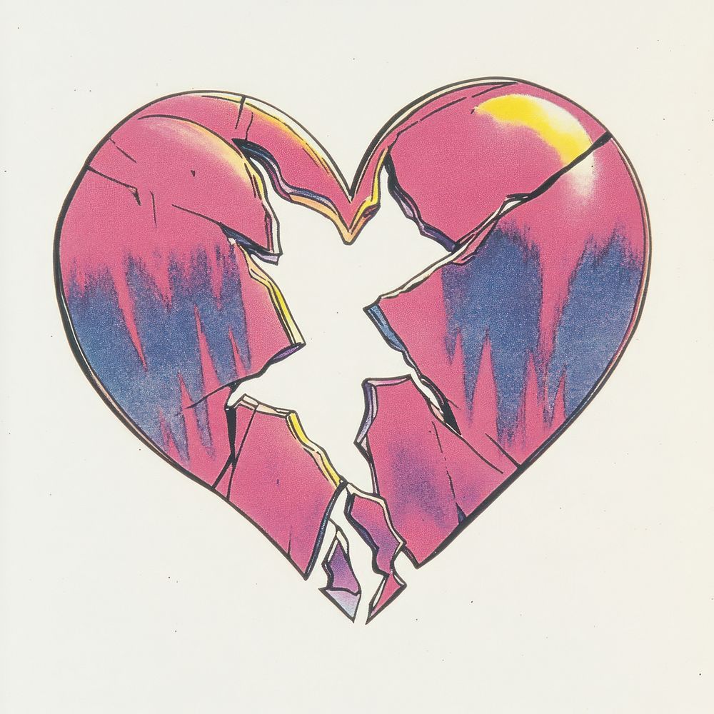 Heart broken shape illustration heartbreak | Free Photo Illustration ...