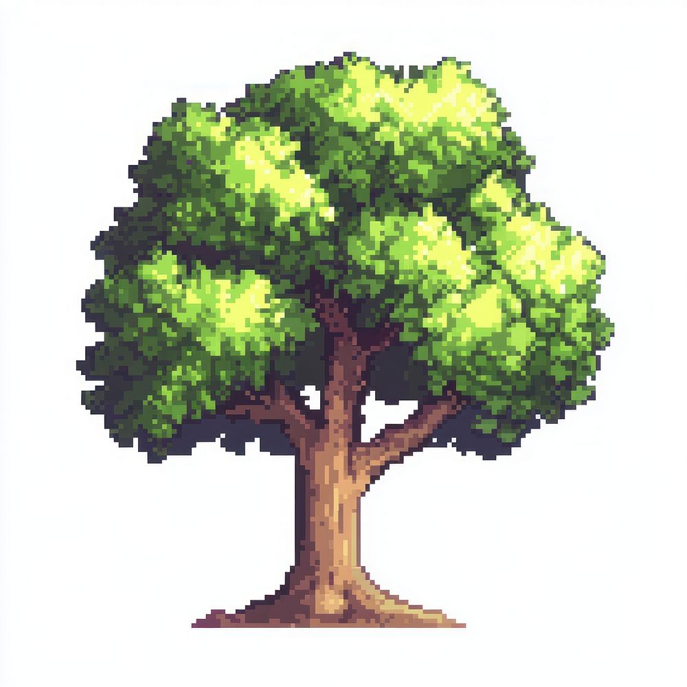 Tree illustration pixelated design. | Free Photo Illustration - rawpixel
