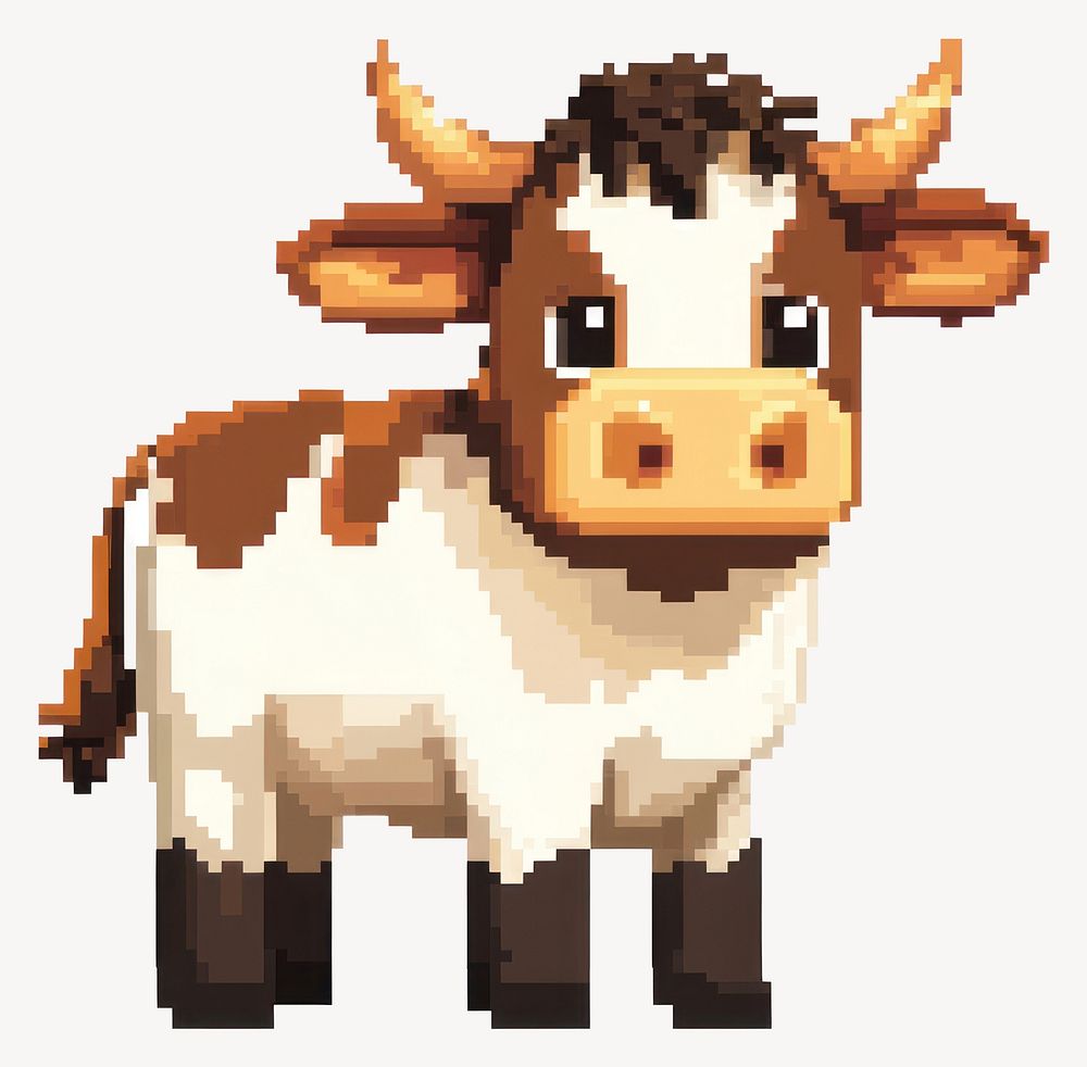 Cow illustration pixelated animal vector | Free Vector - rawpixel