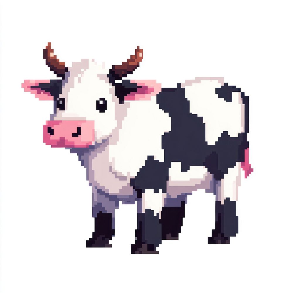 Cow illustration pixelated animal | Free Photo Illustration - rawpixel