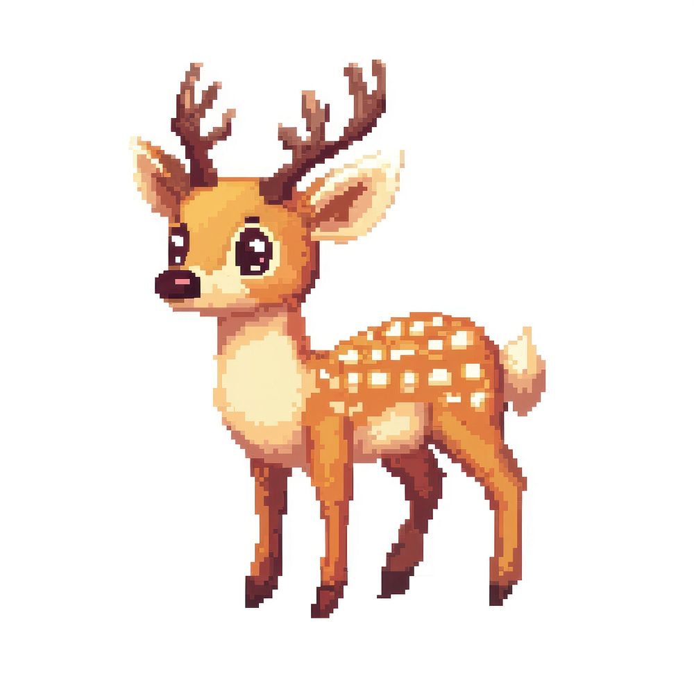 Deer illustration pixelated wildlife. | Free Photo Illustration - rawpixel