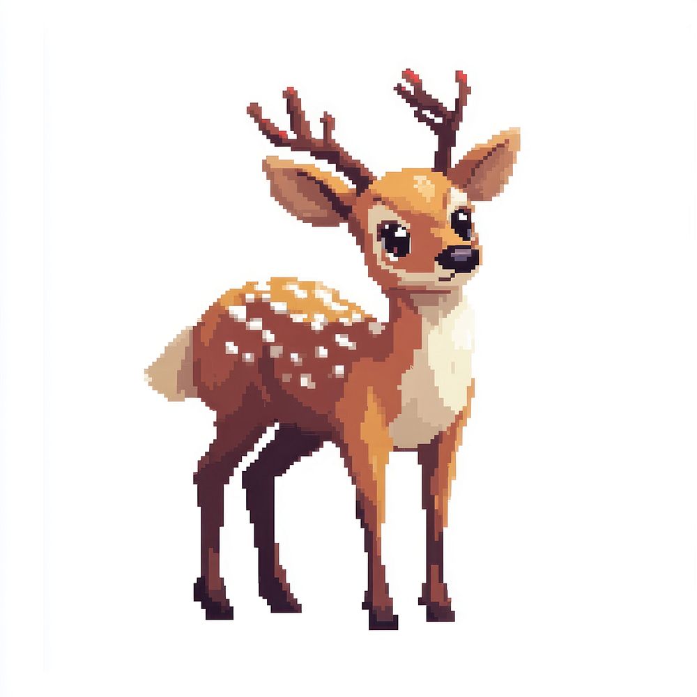 Deer illustration pixelated wildlife. | Free Photo Illustration - rawpixel