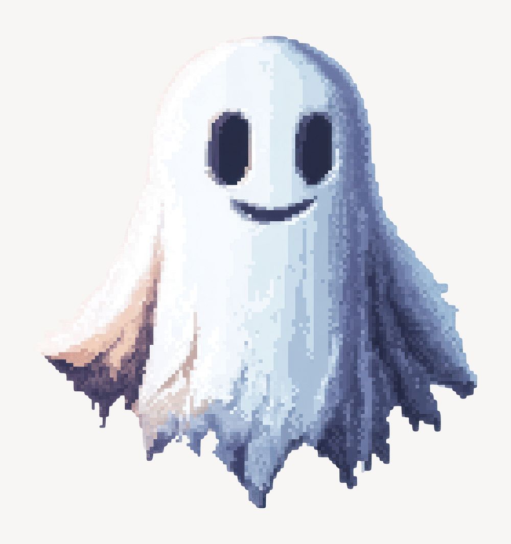 Ghost illustration pixelated design vector | Free Vector - rawpixel
