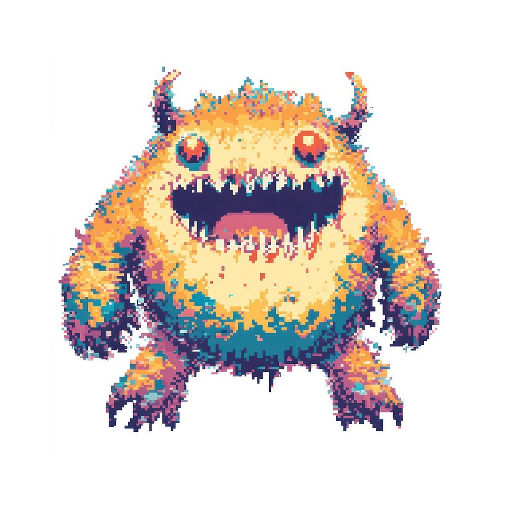 Monster illustration pixelated design. | Free Photo Illustration - rawpixel
