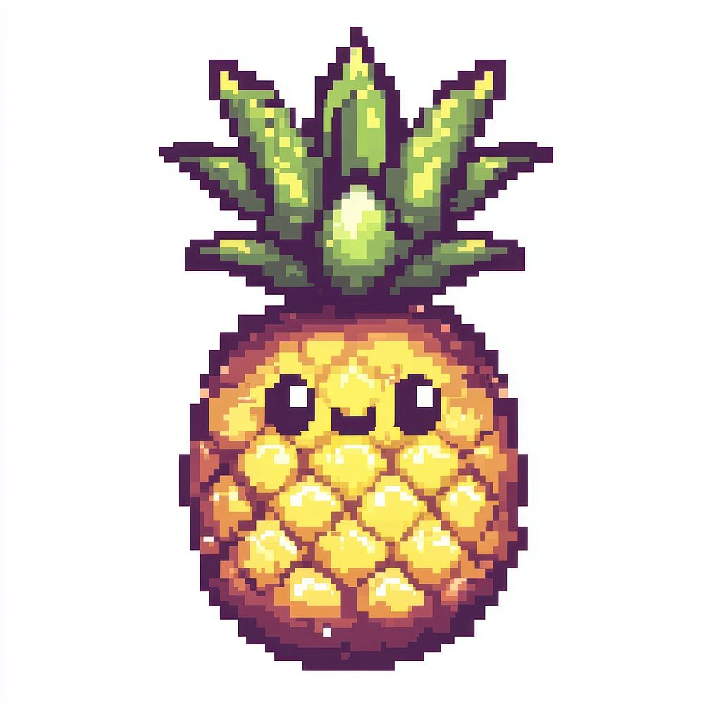 Pineapple illustration pixelated design. | Free Photo Illustration - rawpixel