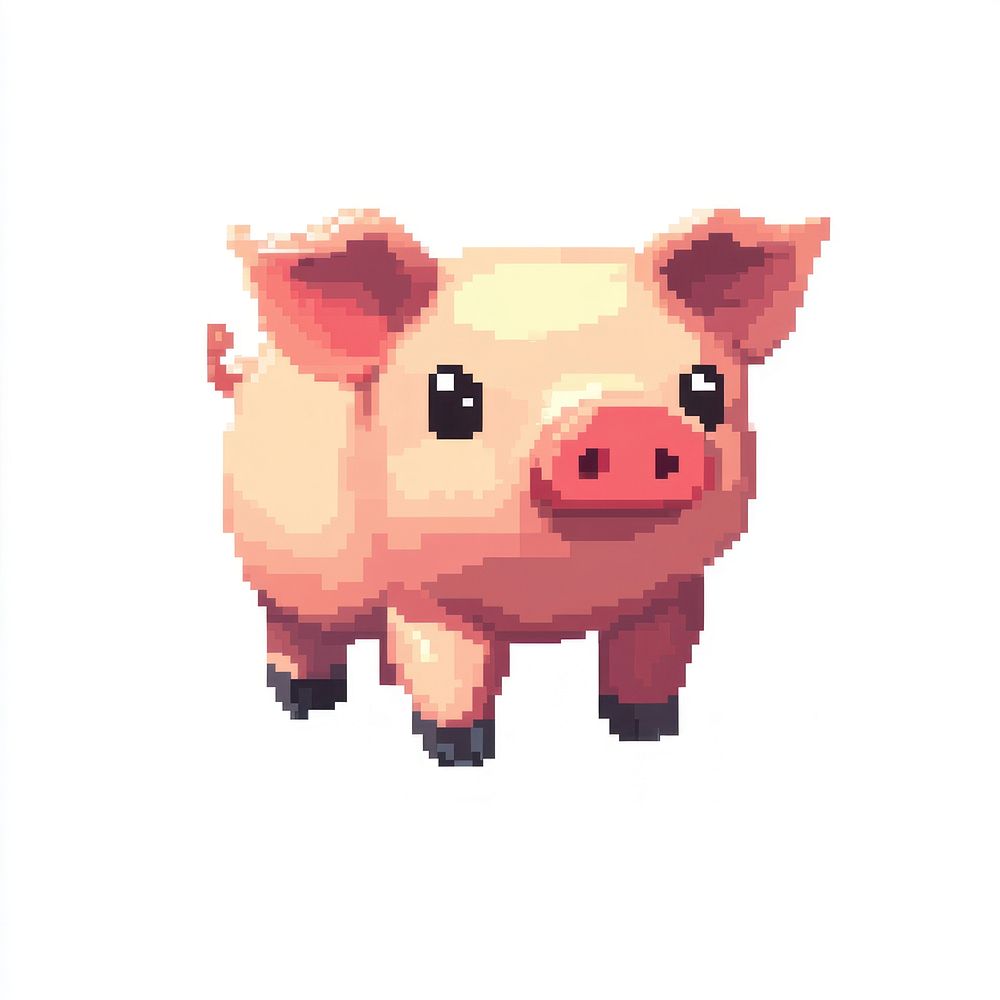 Pig illustration pixelated animal | Free Photo Illustration - rawpixel