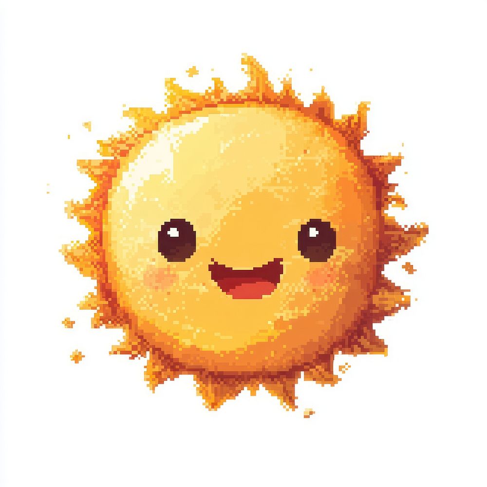 Sun illustration pixelated face | Free Photo Illustration - rawpixel