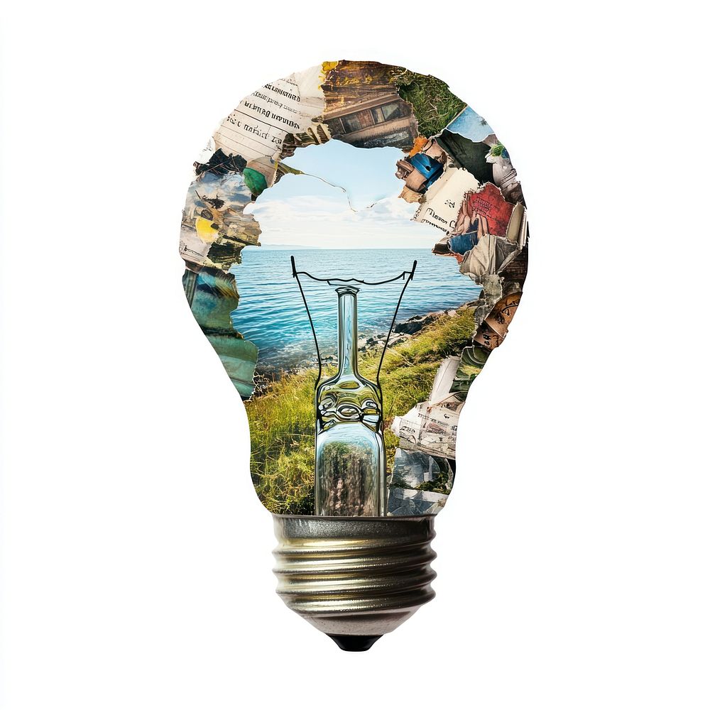 Light bulb collage cutouts environmental | Free Photo Illustration ...