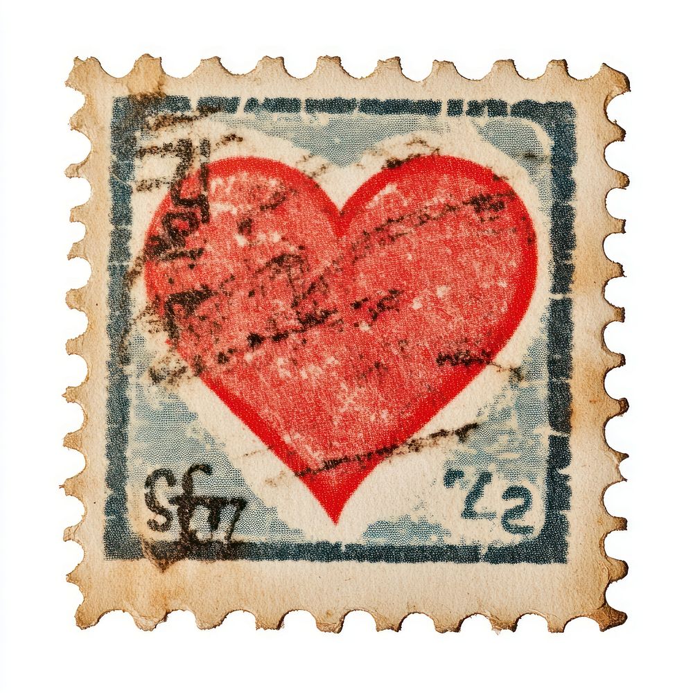 Heart shape postage stamp vintage | Free Photo Illustration - rawpixel