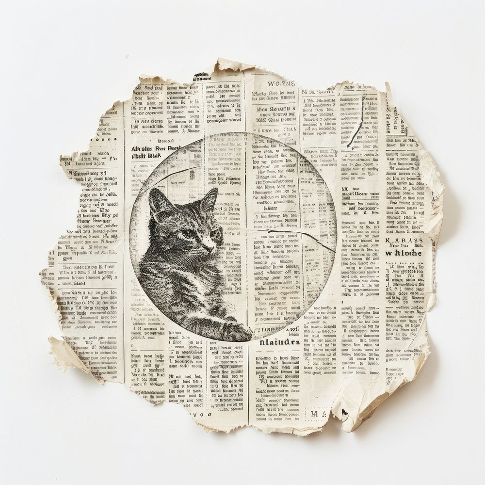 Cat newspaper illustration vintage. | Free Photo - rawpixel