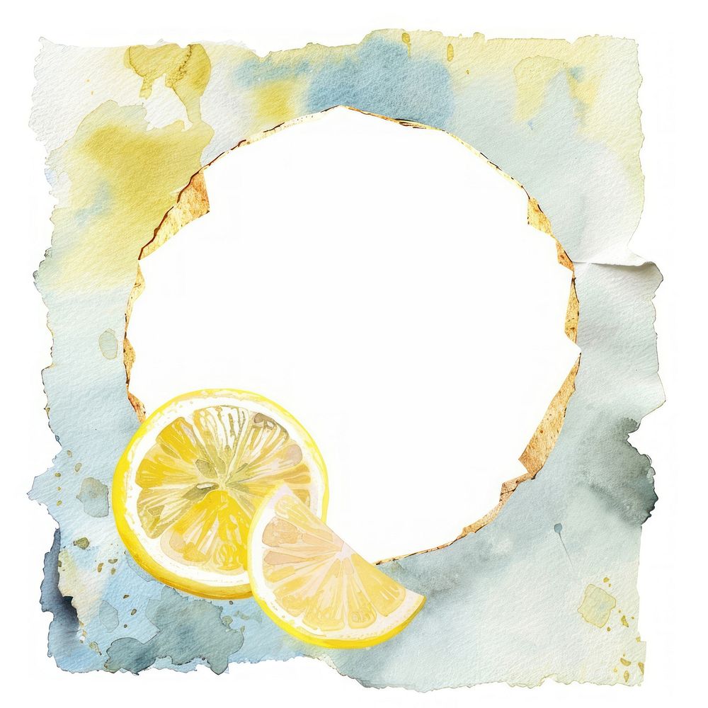 Torn paper lemon illustration watercolor | Free Photo Illustration ...