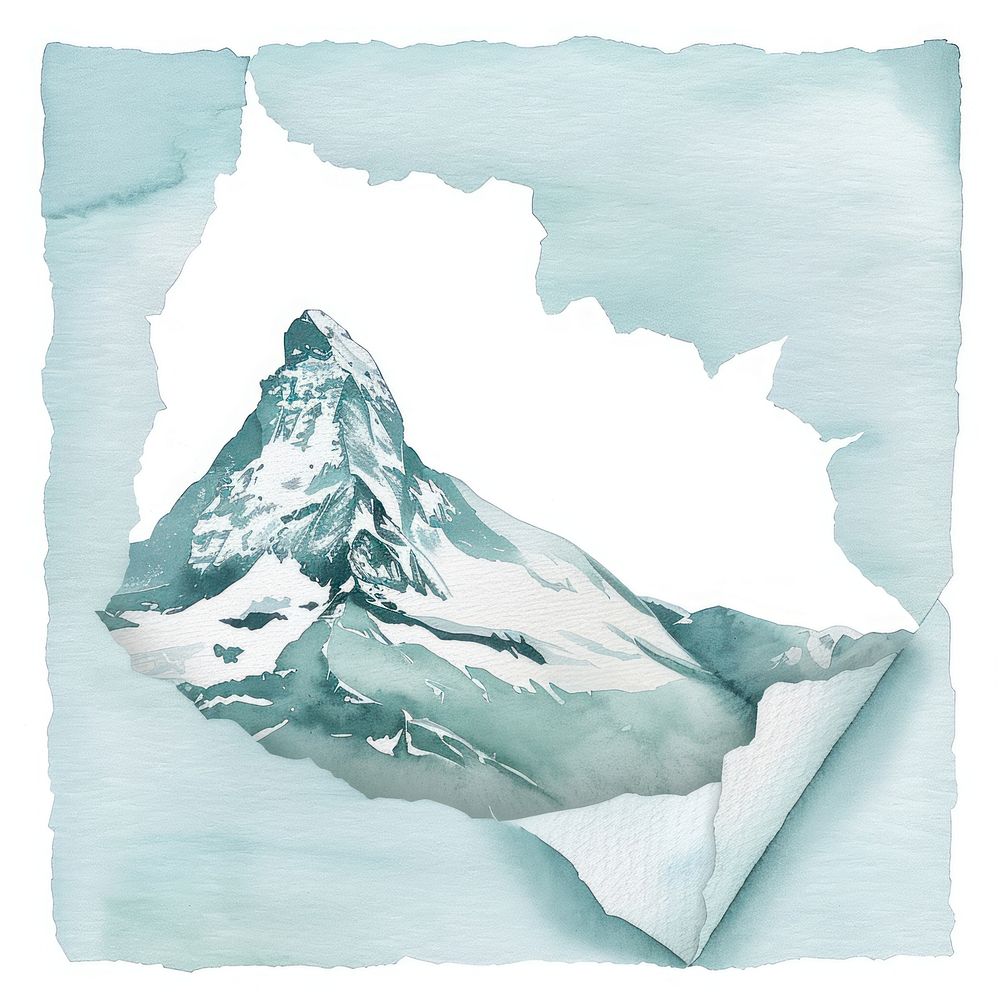 Torn paper mountain illustration watercolor | Free Photo Illustration ...