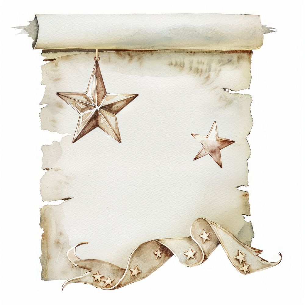 Torn paper star scroll decorative | Free Photo Illustration - rawpixel