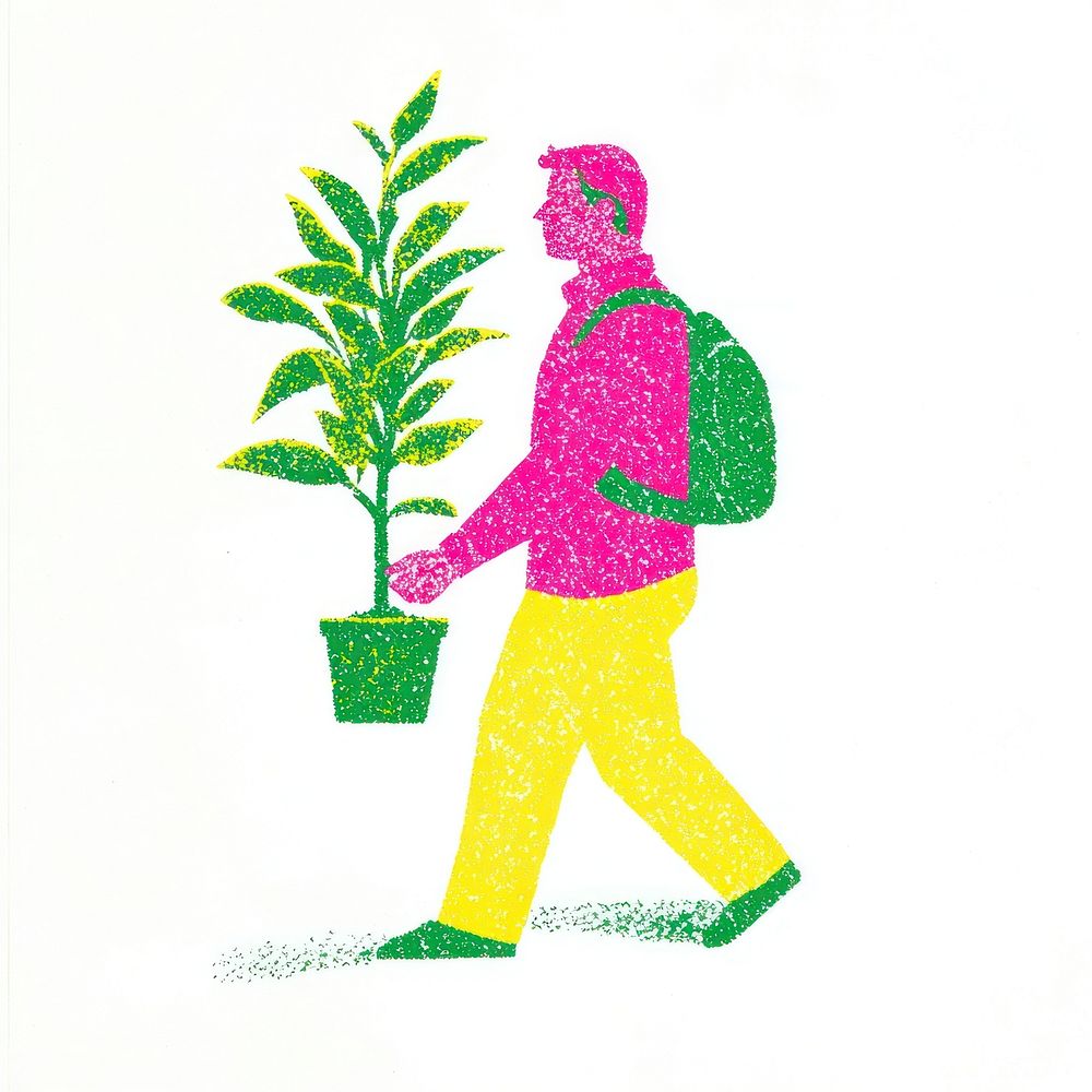 Side man planting tree backpack | Free Photo Illustration - rawpixel