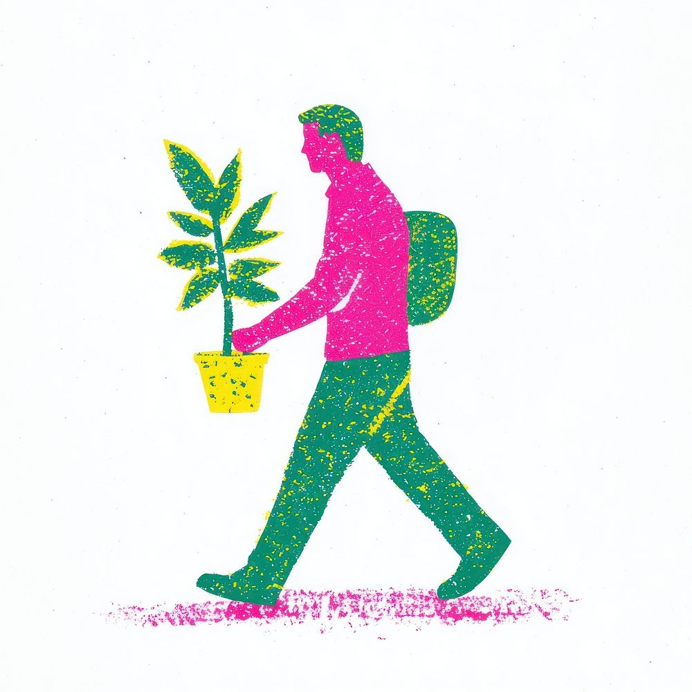 Side man planting tree backpack | Free Photo Illustration - rawpixel