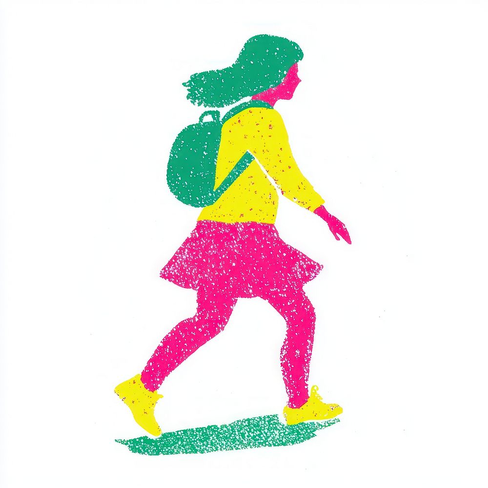 Girl dancing backpack illustration illustrated. | Free Photo ...