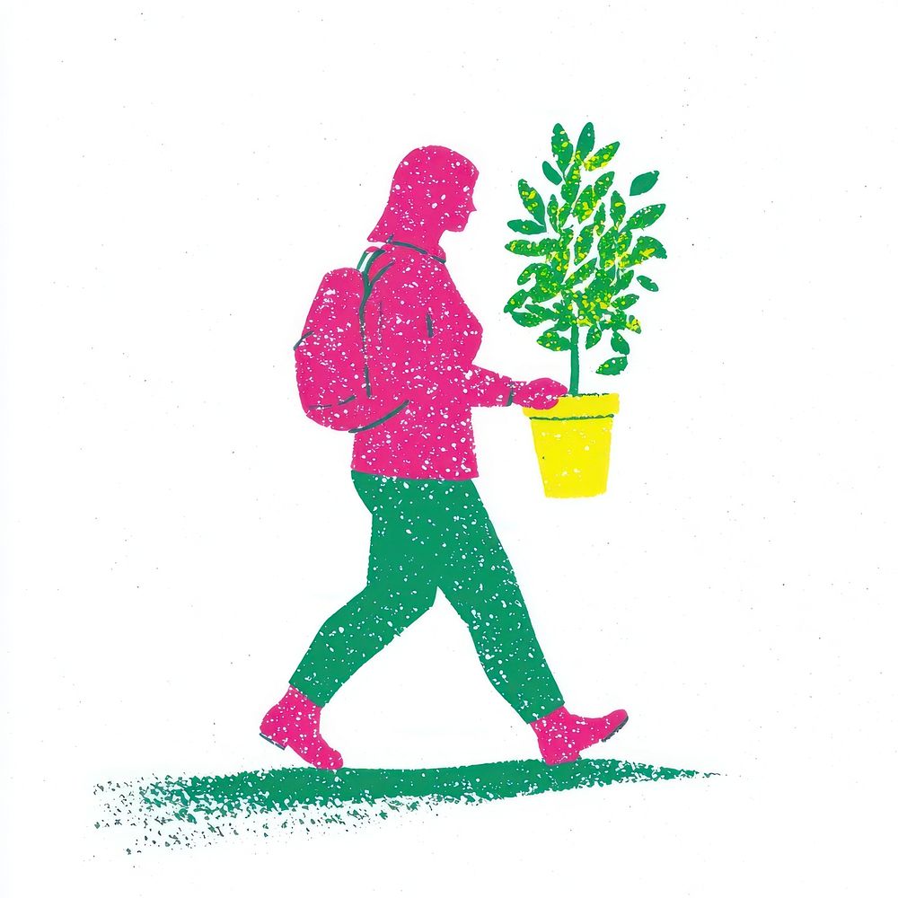 Side woman planting tree backpack | Free Photo Illustration - rawpixel