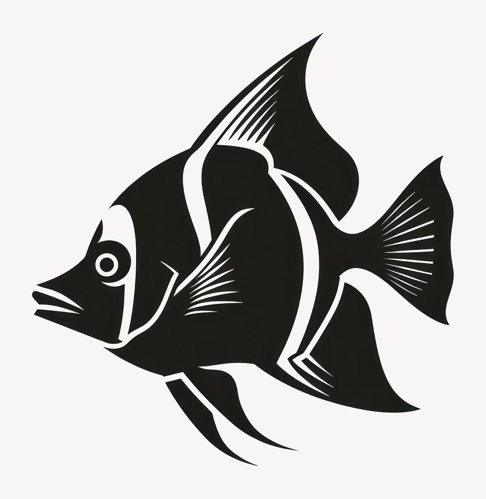 Triggerfish silhouette illustration black angelfish | Free Vector ...