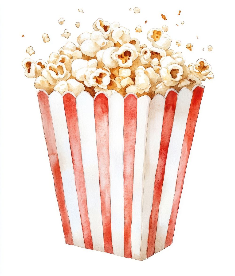 Watercolor popcorn watercolor striped stripes | Free Photo Illustration ...