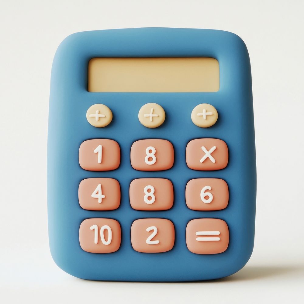Calculator cute blue kids. | Free Photo Illustration - rawpixel