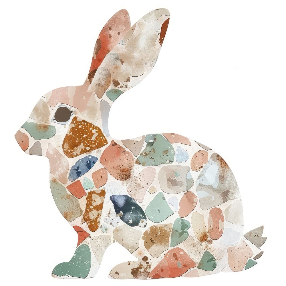 Terrazzo bunny art animal rabbit. | Free Photo Illustration - rawpixel