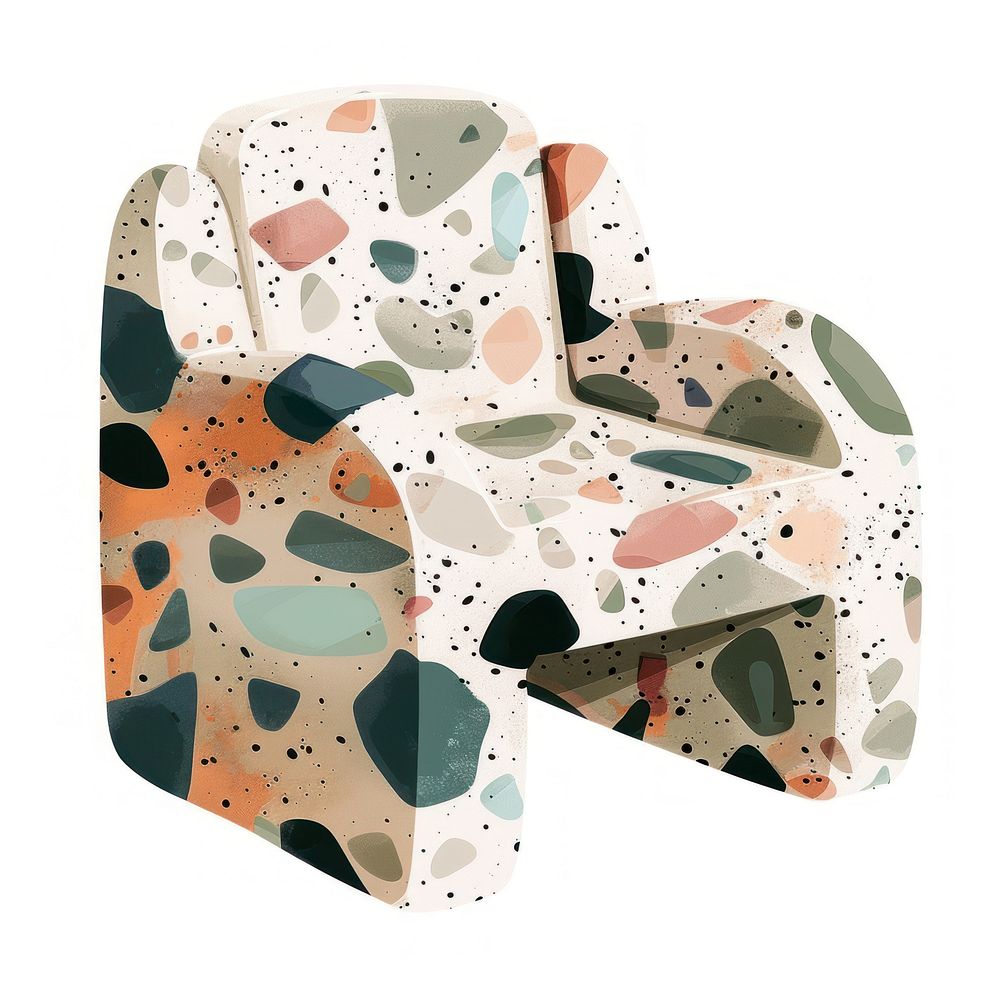 Terrazzo house chair furniture art | Free Photo Illustration - rawpixel