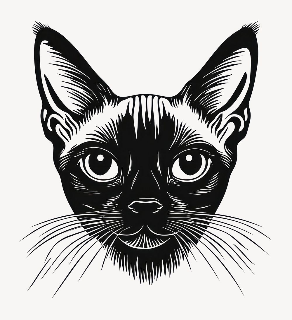 Chubby Cornish Rex cat head | Free Vector Illustration - rawpixel