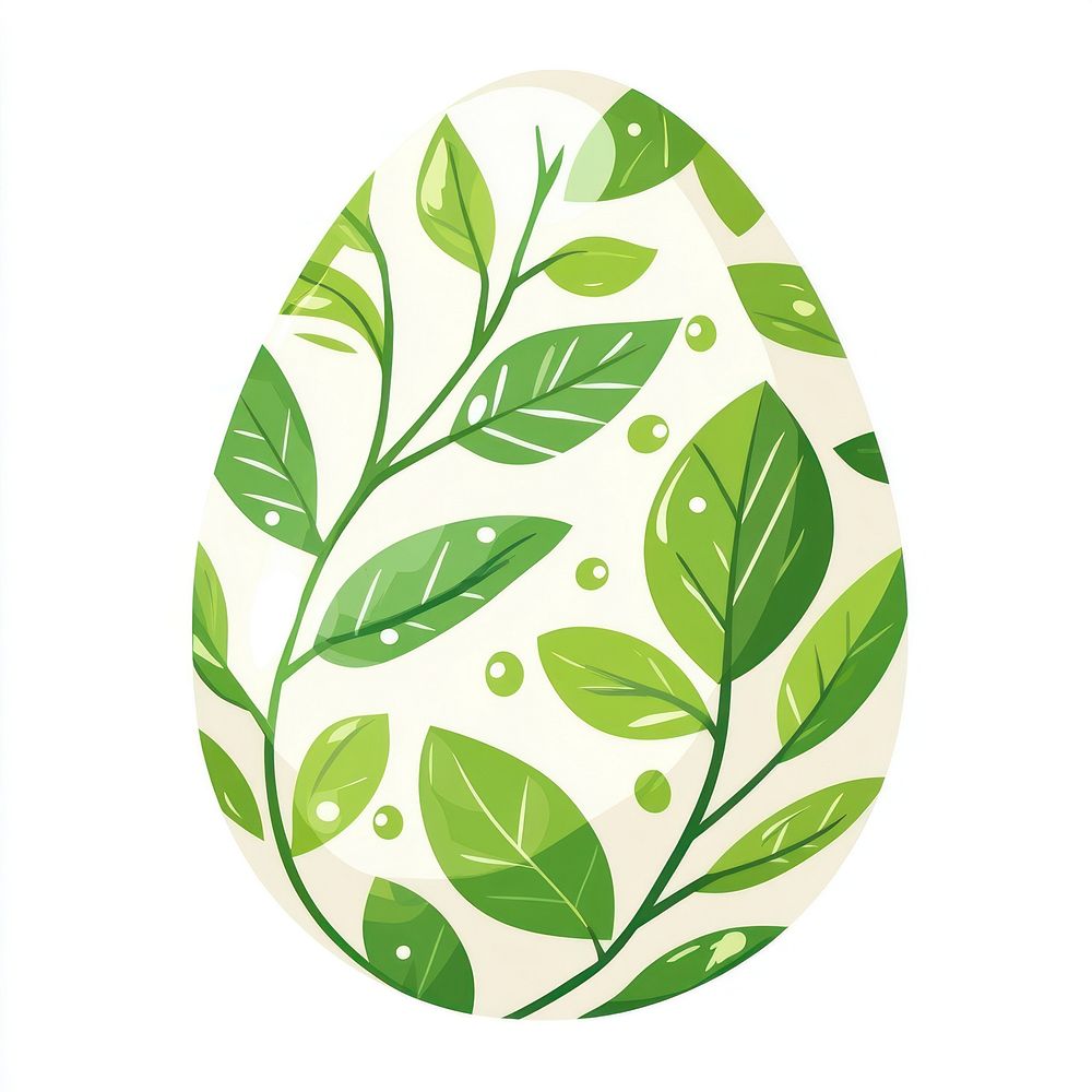 Easter egg leaves leaf illustration. | Free Photo Illustration - rawpixel
