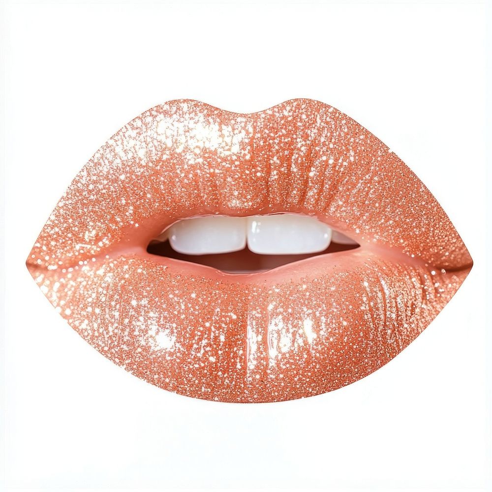 Glitter salmon pink lips cosmetics | Free Photo - rawpixel