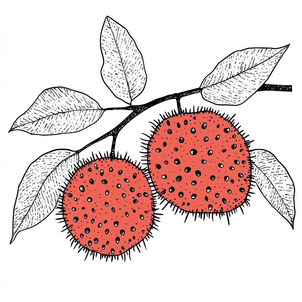 Rambutan illustration drawing sketch. | Free Photo Illustration - rawpixel