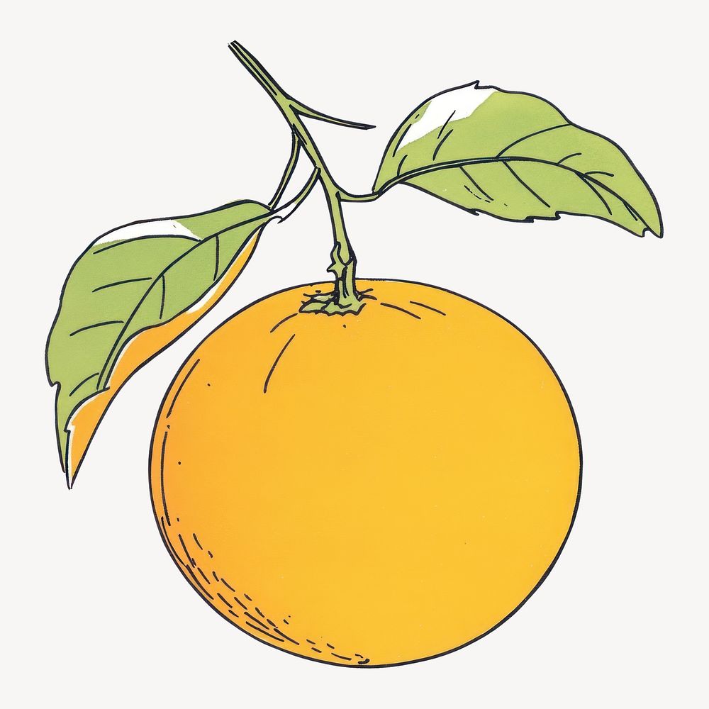 Orange illustration fruit plant vector | Free Vector - rawpixel