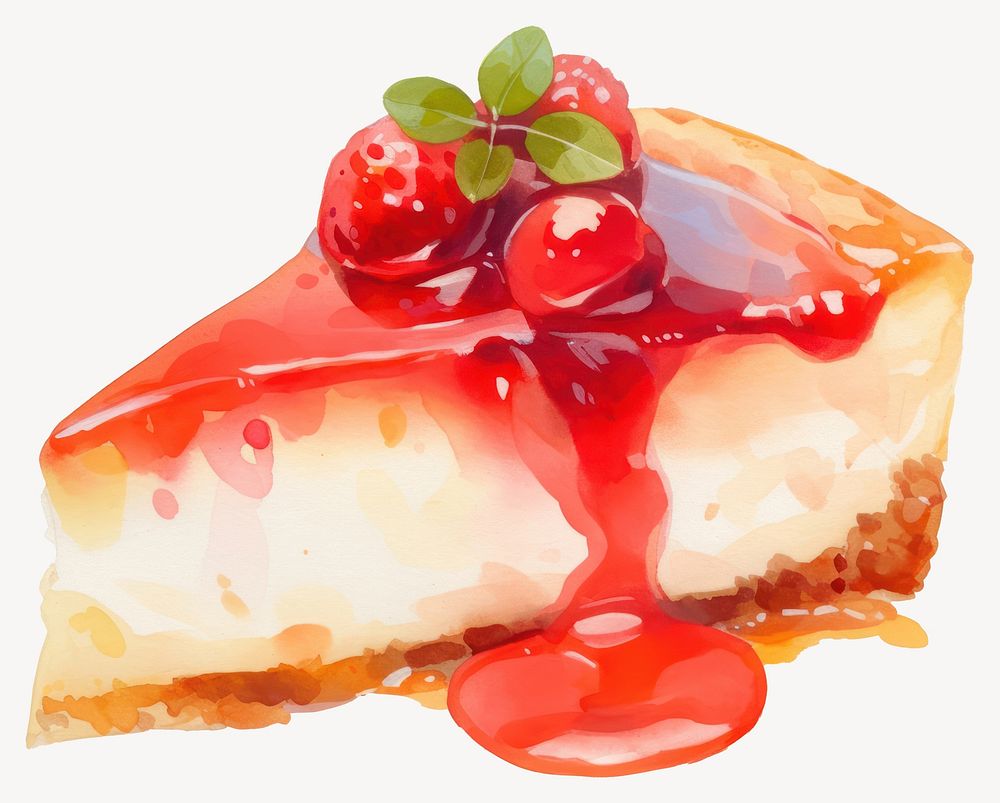 Cheesecake illustration cheesecake strawberry vector | Free Vector ...