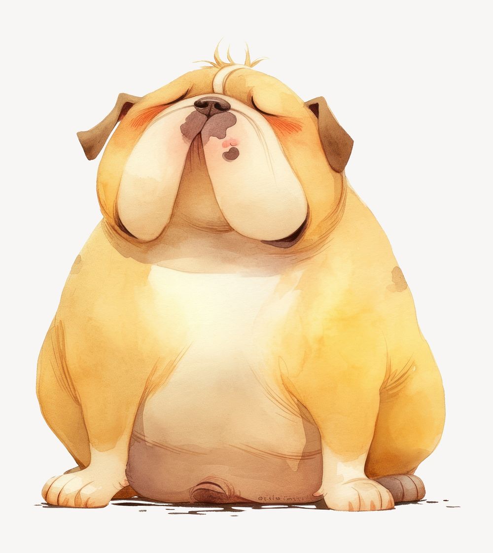 Bulldog Squished Face illustration adorable | Free Vector Illustration ...