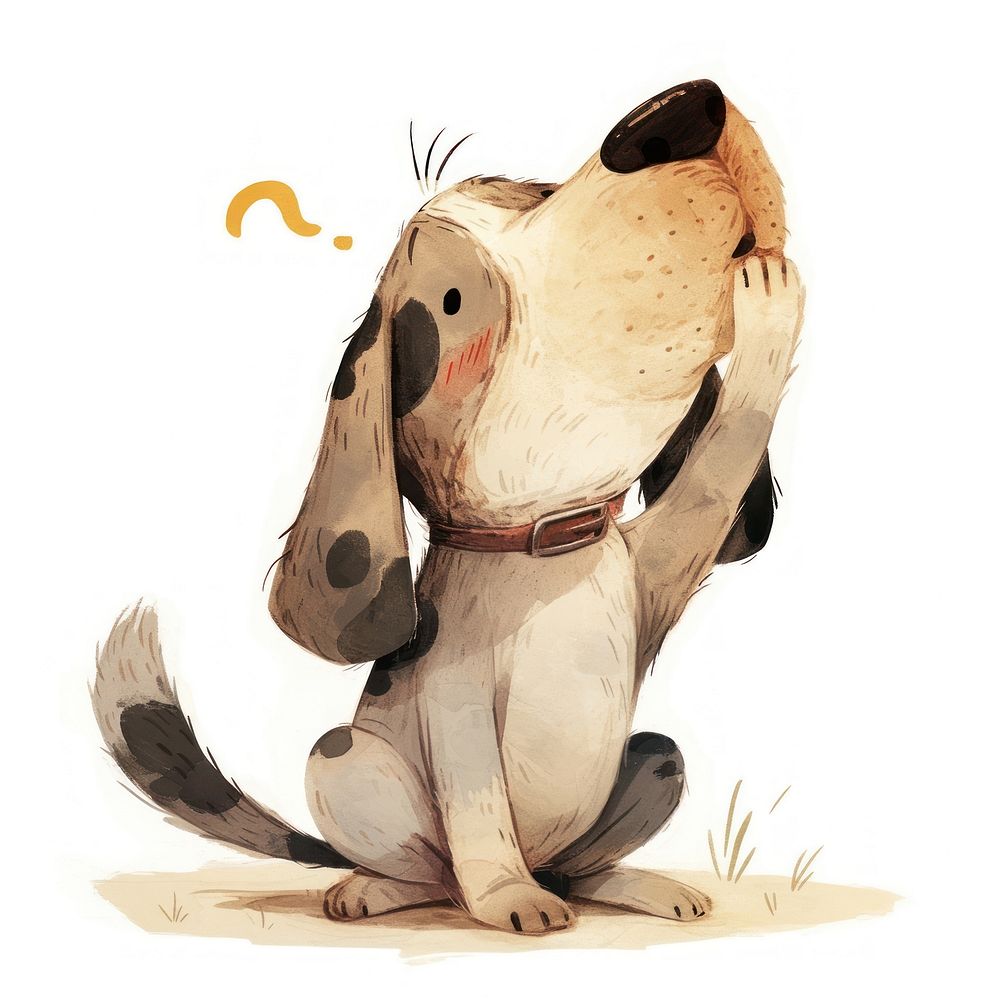 Dog Scratching Head illustration animal | Free Photo Illustration ...