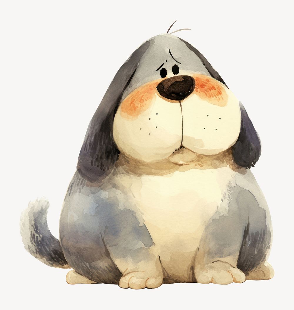 Dog Squished Face illustration watercolor | Free Vector Illustration ...