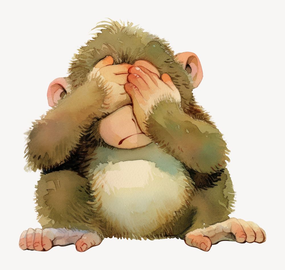 Monkey Scratching Head illustration animal | Free Vector Illustration ...
