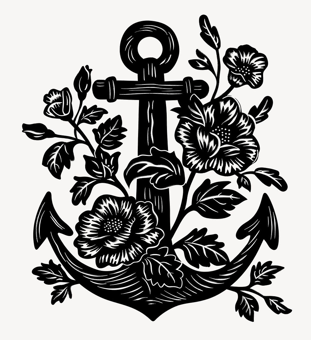 Anchor flower anchor illustration flowers | Free Vector - rawpixel