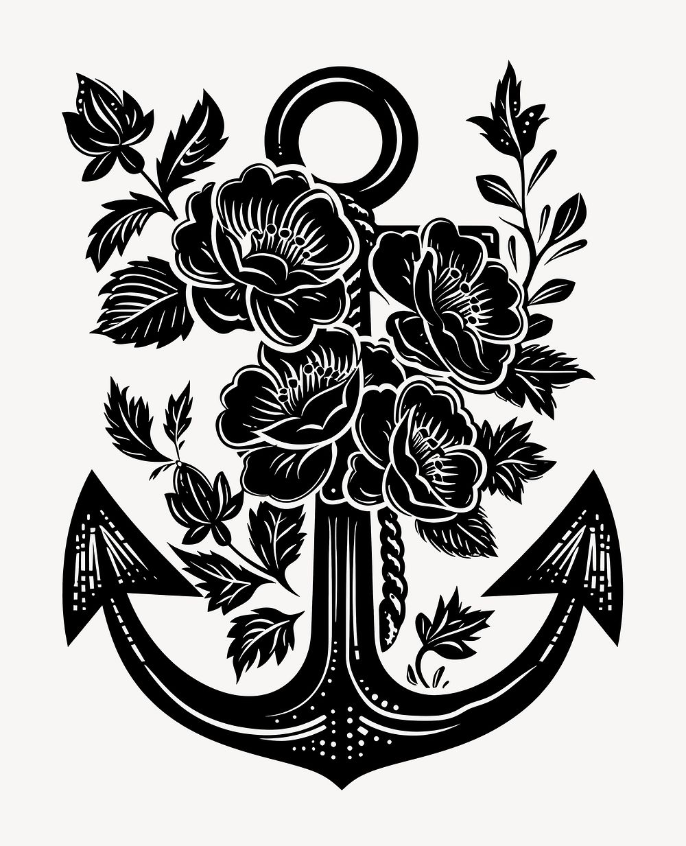 Anchor flower anchor illustration design | Free Vector - rawpixel