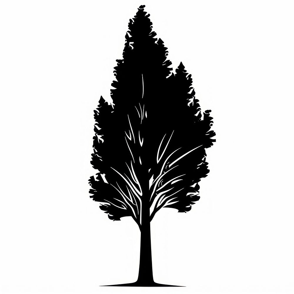 Cypress tree silhouette art black | Free Photo Illustration - rawpixel