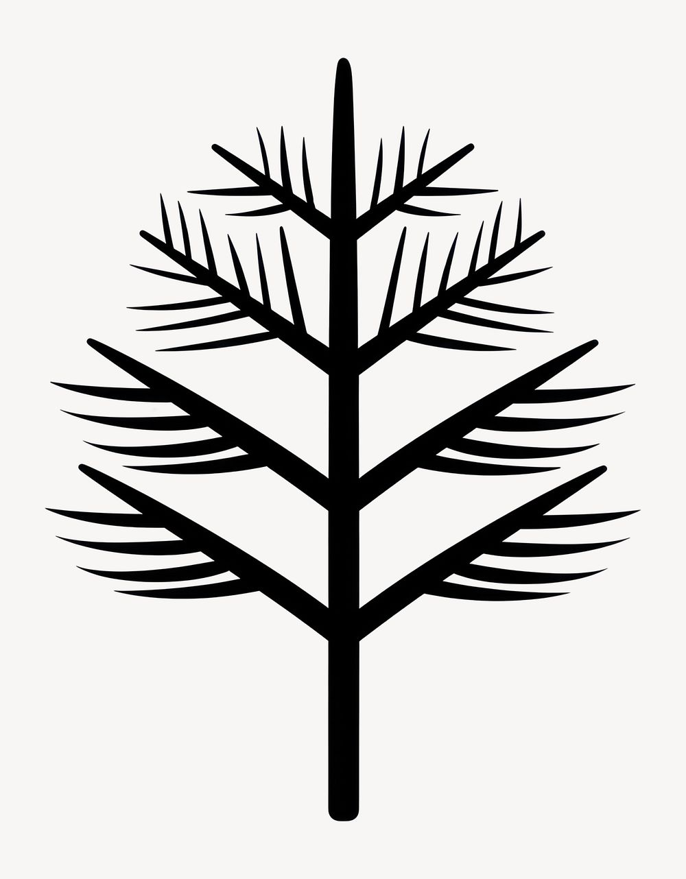 Spruce tree silhouette black white | Free Vector Illustration - rawpixel