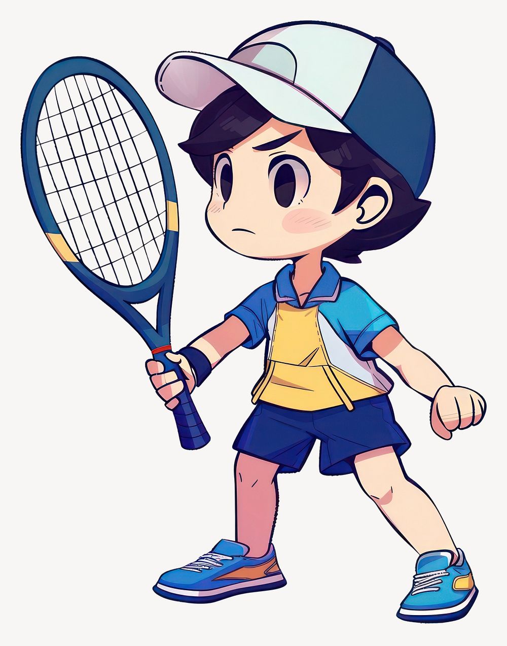 Kid playing tennis illustration cartoon | Free Vector - rawpixel
