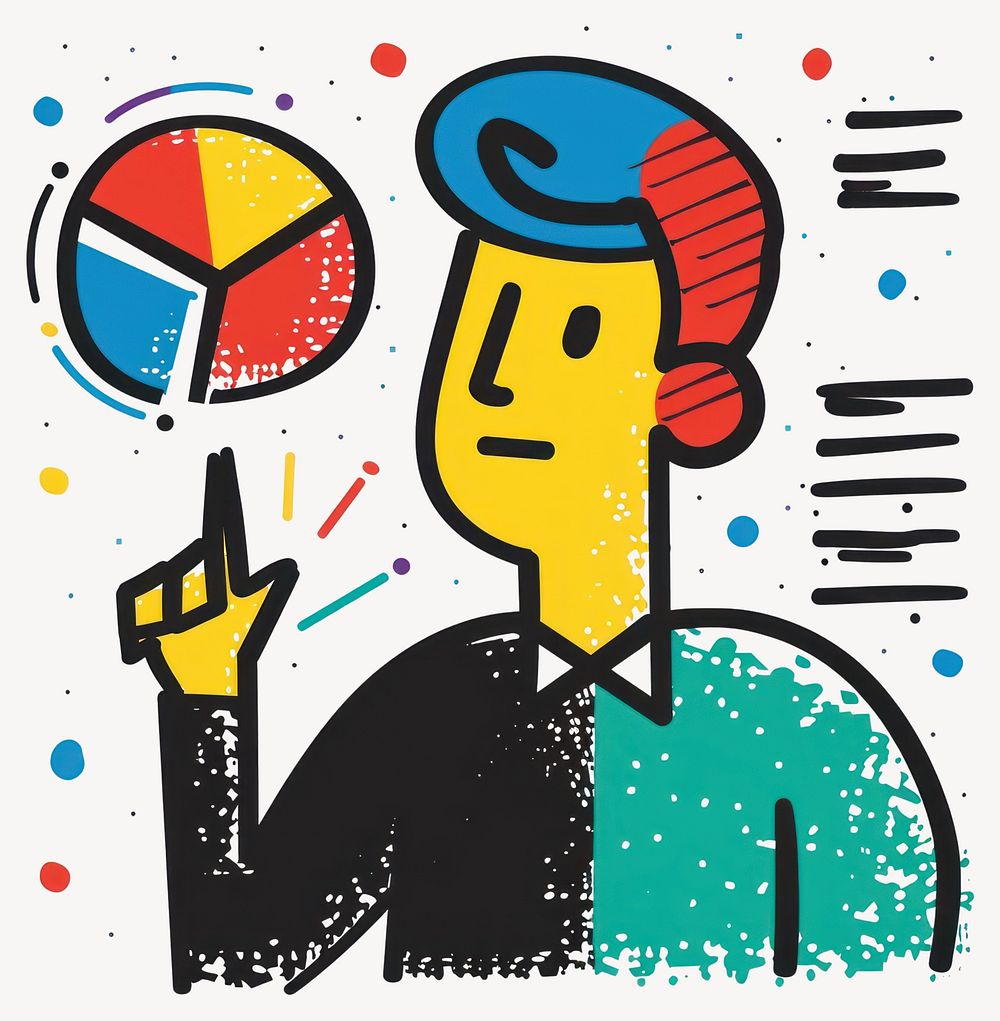 man pointing talking chart illustration | Free Vector - rawpixel