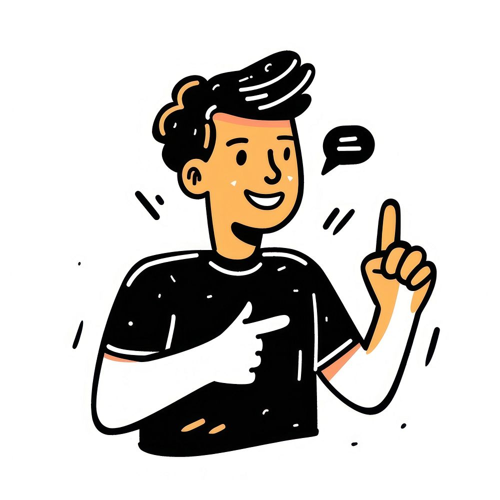 Finance man pointing talking hand | Free Photo Illustration - rawpixel