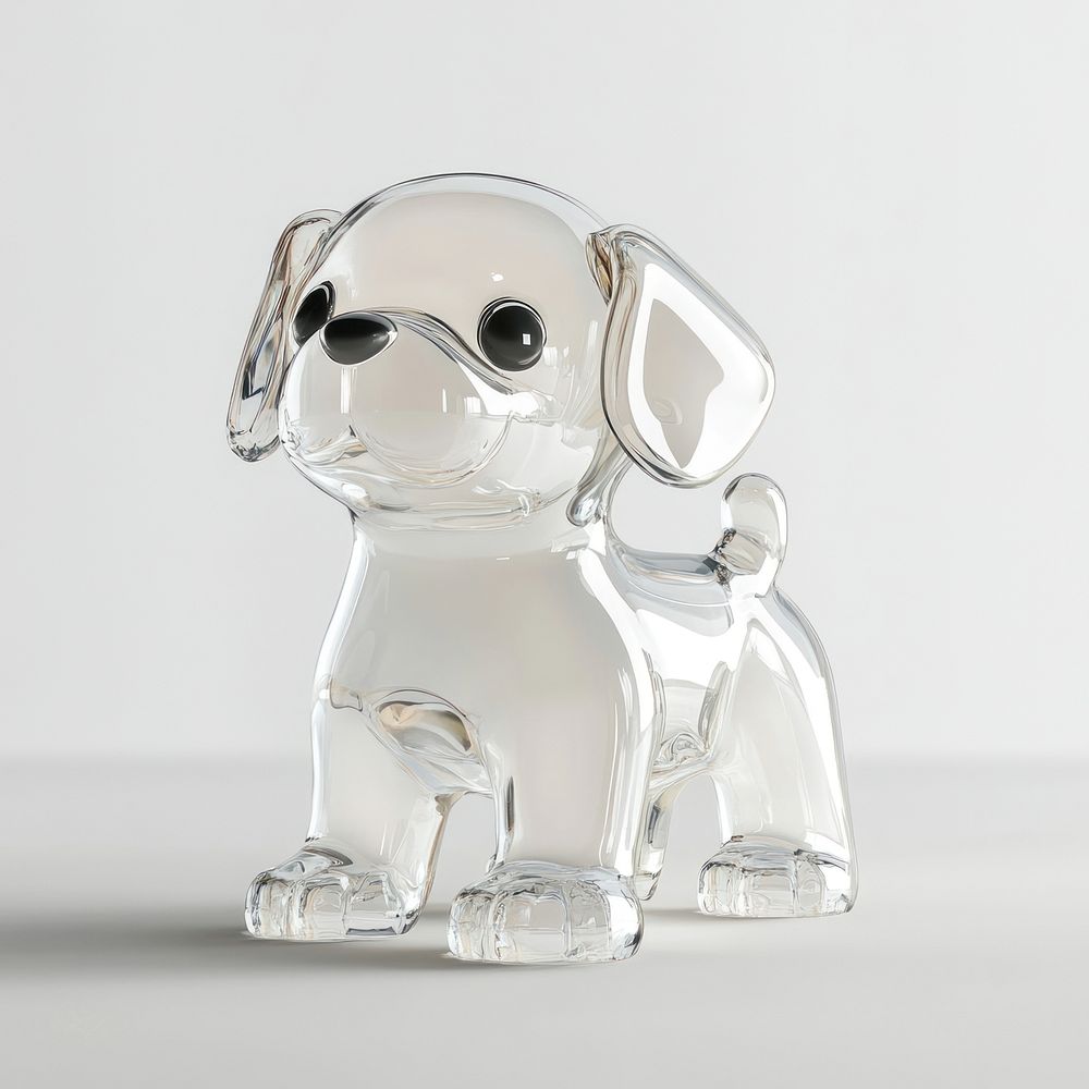 Dog transparent figurine glass. | Free Photo Illustration - rawpixel